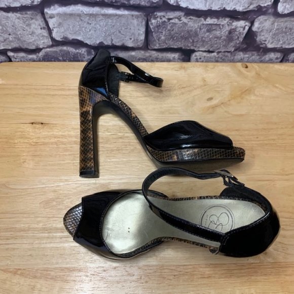 Jessica Simpson | Shoes | Js By Jessica Black Brown Heels Size 7 2 ...